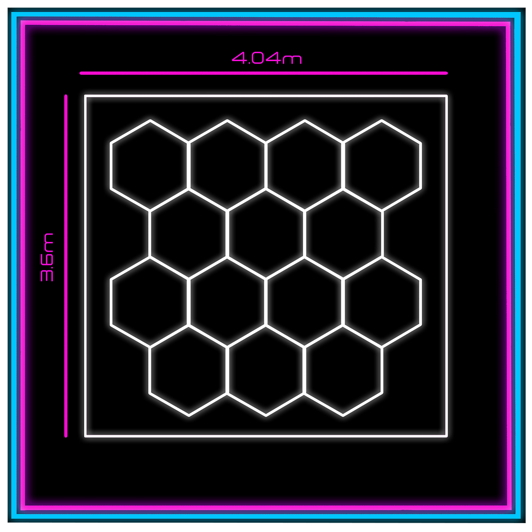 LedHex Hexagon Ultrabright 6500k LED Hex Lights - 14 Hex Grid System B ...