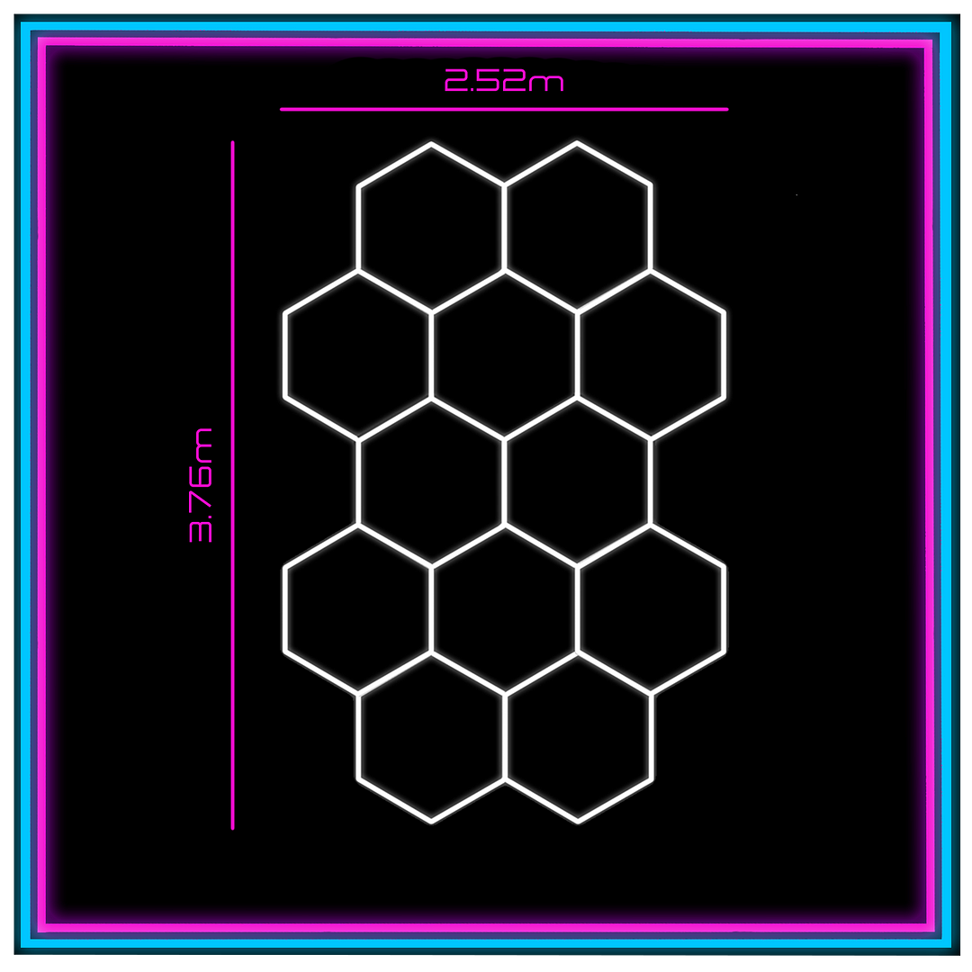 LedHex Hexagon Ultrabright 6500k LED Hex Lights - 12 Hex Grid System ...