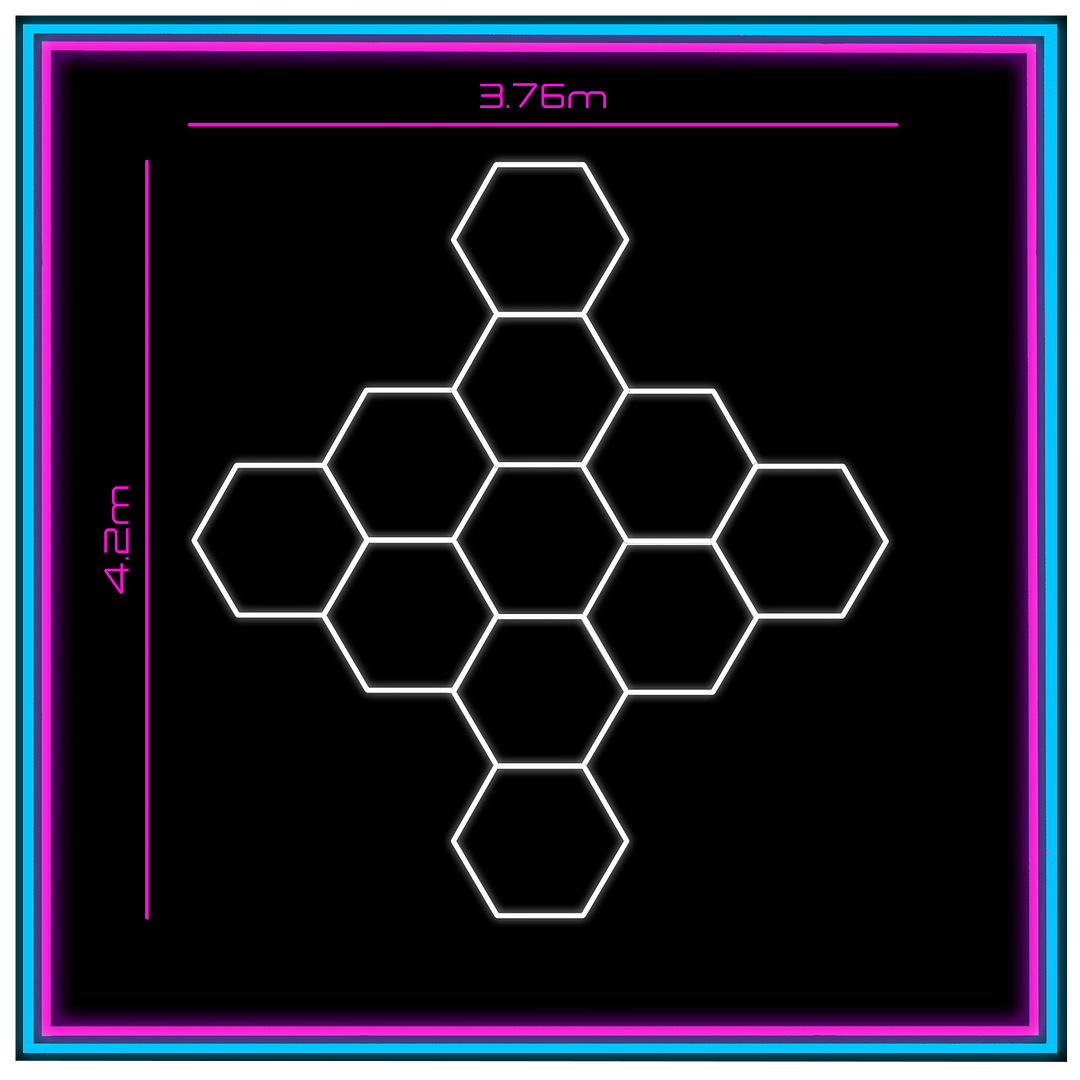 LedHex Hexagon Ultrabright 6500k LED Hex Lights - 11 Hex Grid System ...